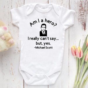 Gerber | One Pieces | The Office Am I A Hero Michael Scott Baby Onesie ...